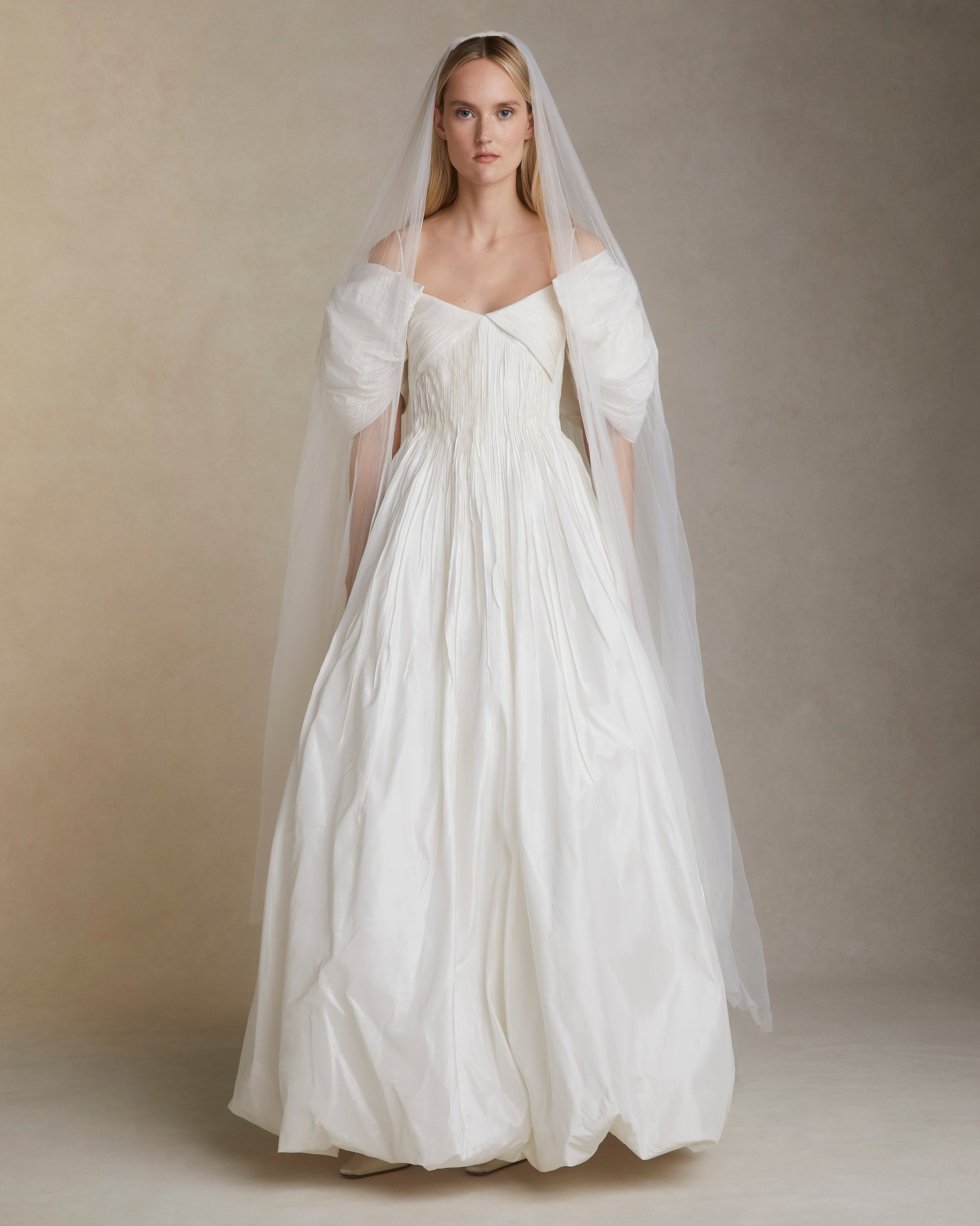 Pleated Tulle Sacae Veil – Danielle Frankel